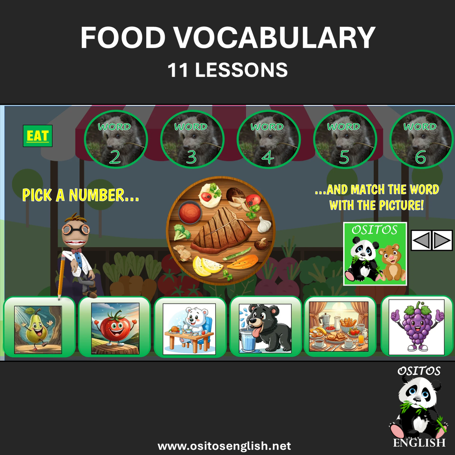 ESL Lessons: Ositos English Food Series – 8 Lessons Plus 3 Review Units ...