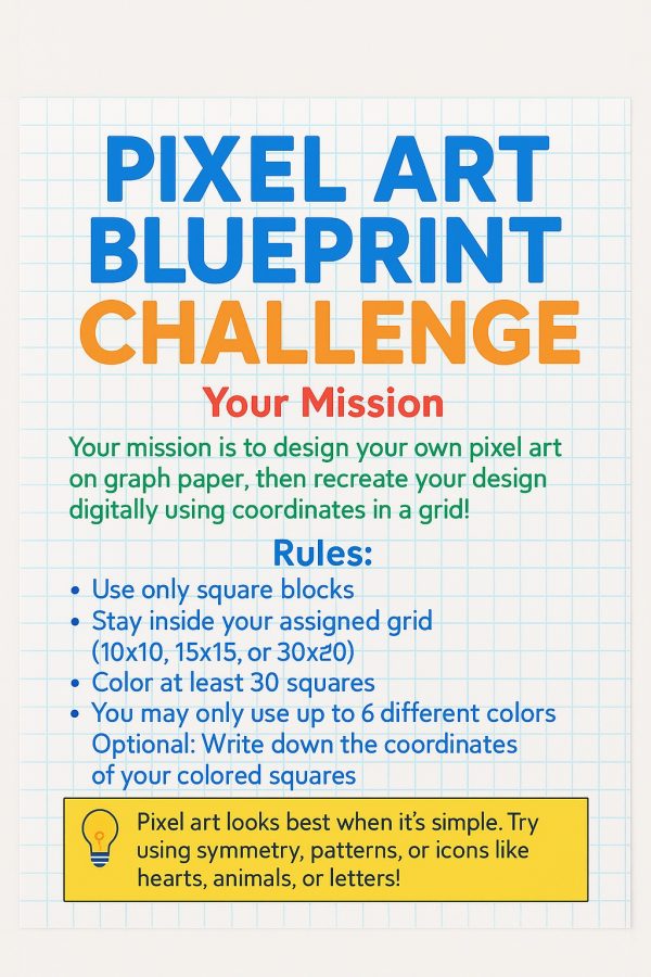 Pixel Art Blueprint Challenge | Coordinate Grid STEM Activity - Made By ...