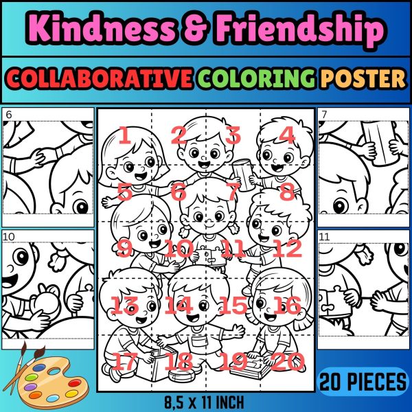 Kindness & Friendship – Collaborative Coloring Poster | Back to School ...