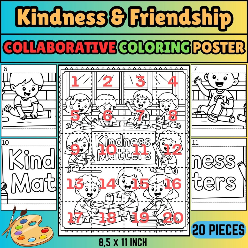Kindness Matters – Collaborative Coloring Poster | Back to School SEL ...