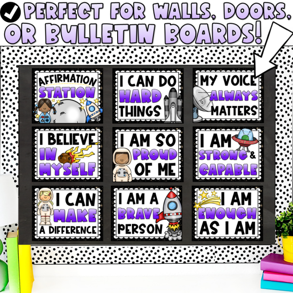 Outer Space Affirmation Station | Positive Classroom Decor & Mirror ...