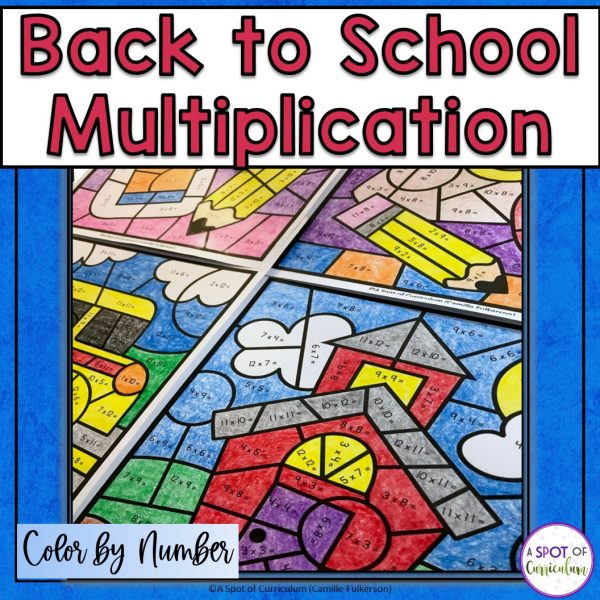 Back to School Math Coloring Sheets Pages Multiplication - Color by ...