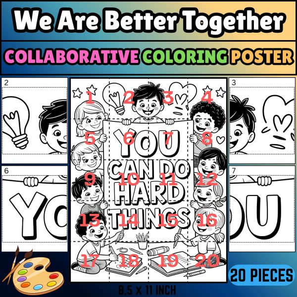 We Are Better Together – Collaborative Coloring Poster | Classroom SEL ...