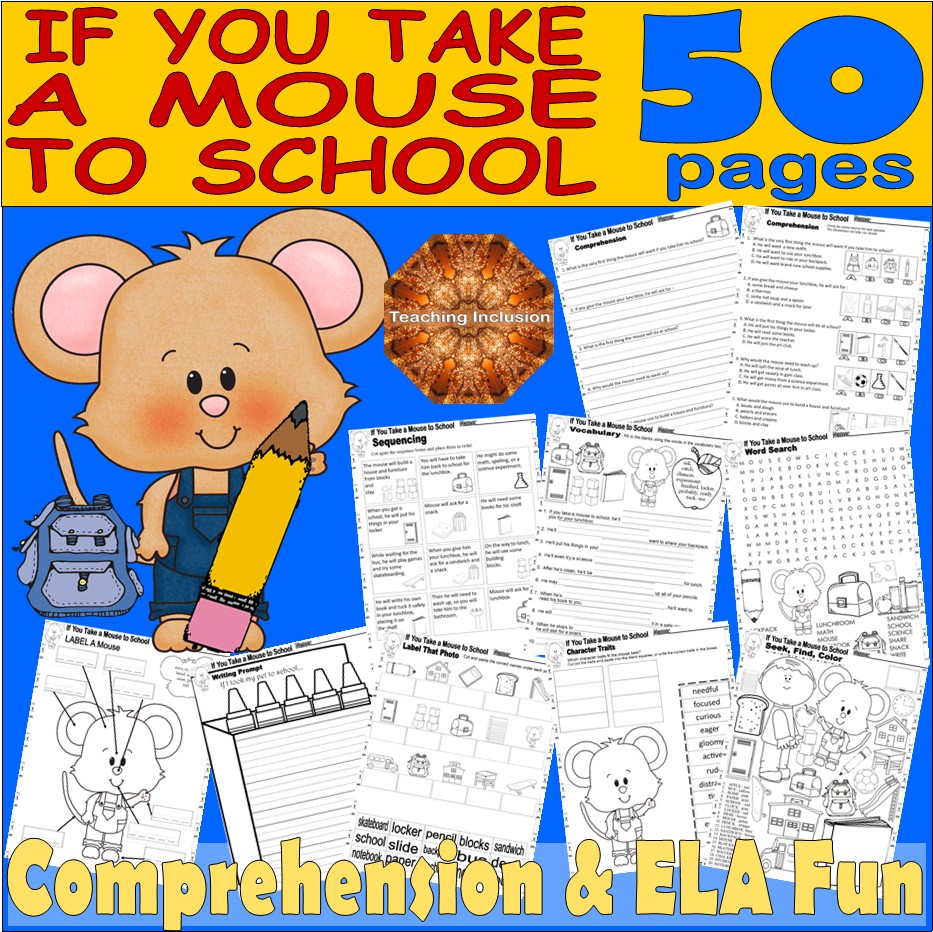 If You Take a Mouse To School Read Aloud Book Companion Comprehension ...