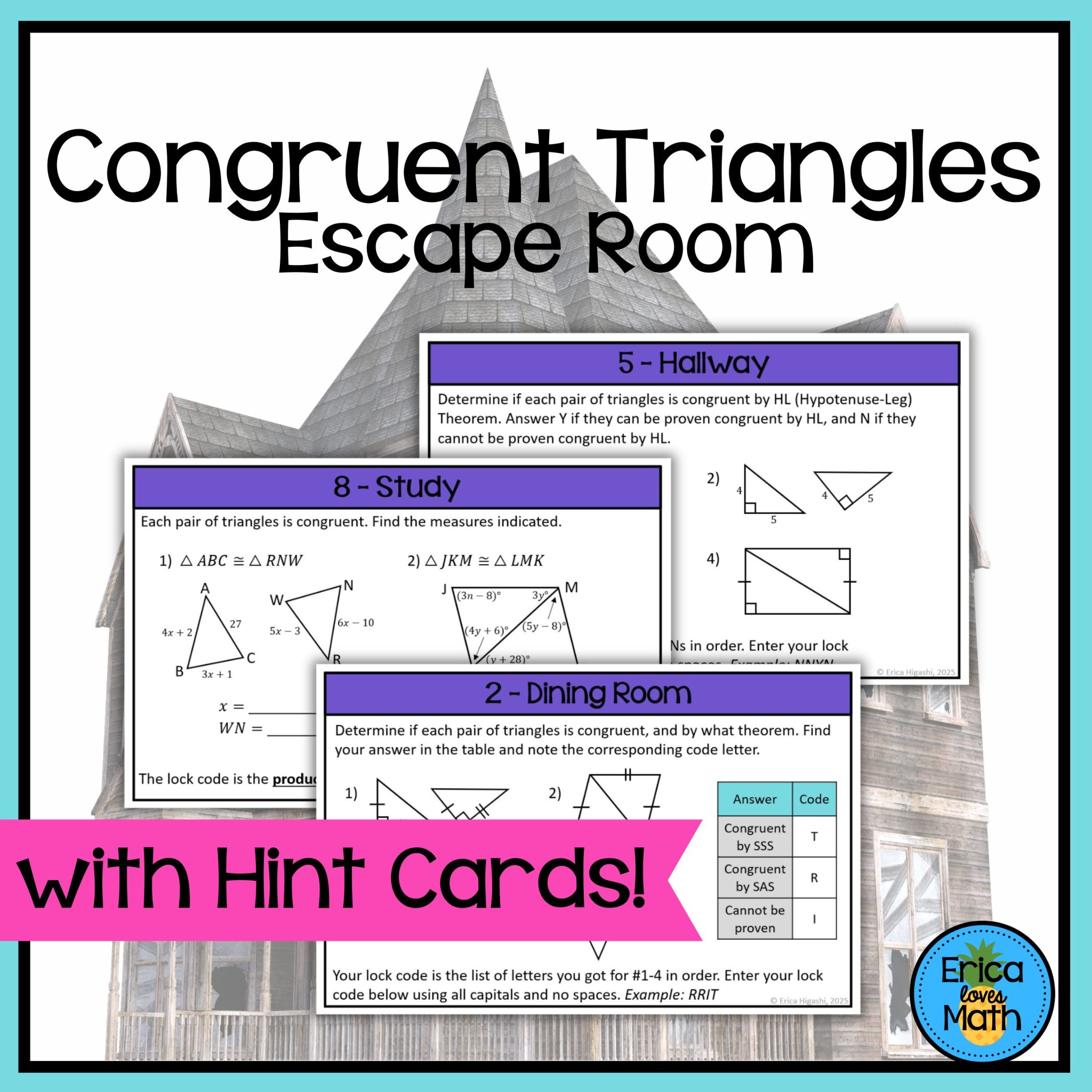 Congruent Triangles Escape Room Activity (Digital & Printable) | Made ...