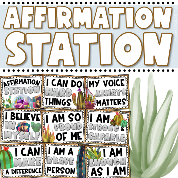 Rustic Theme Affirmation Station | Positive Classroom Decor & Mirror ...