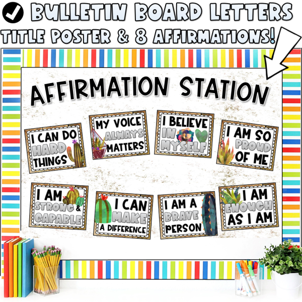 Rustic Theme Affirmation Station | Positive Classroom Decor & Mirror ...