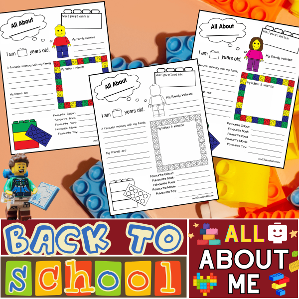 All About Me Lego Worksheets | First Day - Week Of Back To School ...