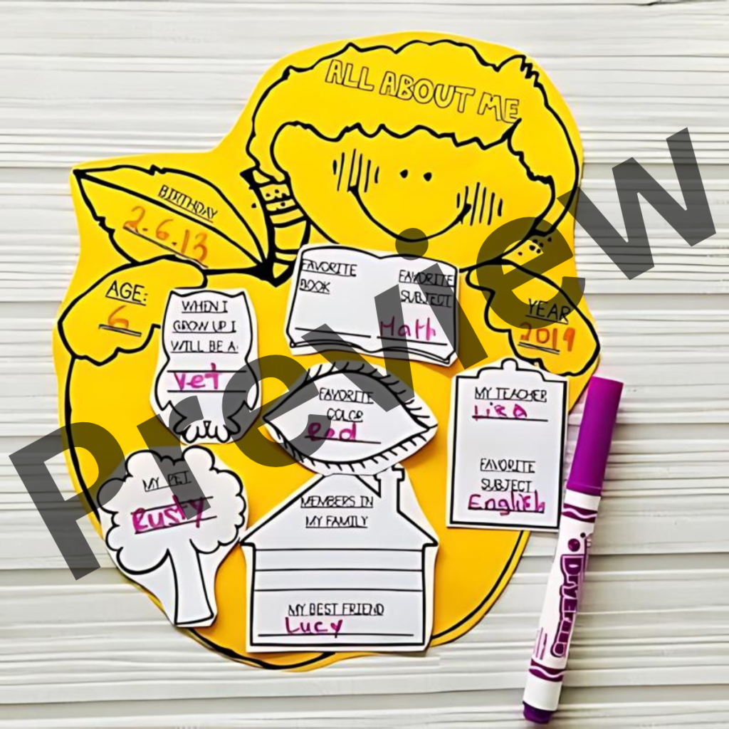 All About Me Graphic Organizer Poster | First Day Of Back To School ...