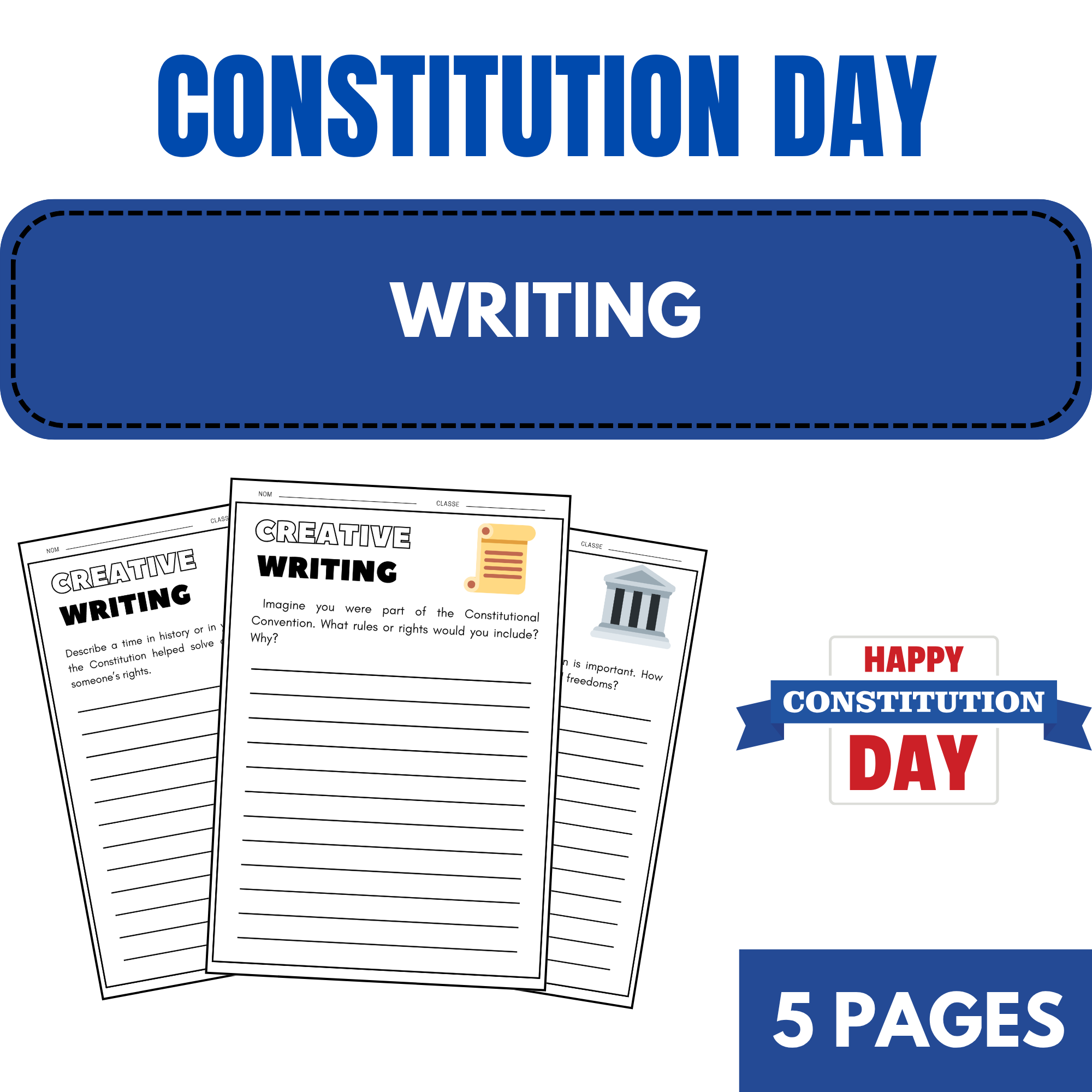International Day of Peace Writing Prompts for 4th-6th Grade | 5 ...