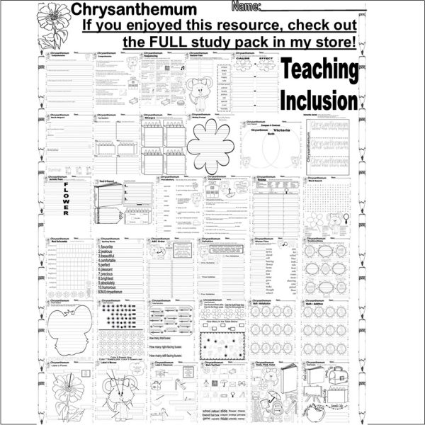 Chrysanthemum Back to School Reading Comprehension Quiz Test & Story ...