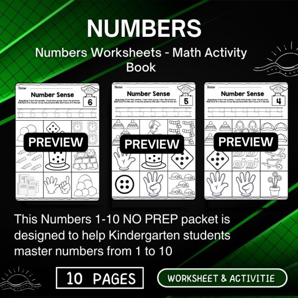 Numbers Worksheets - Math Activity Book back to school | Made By Teachers