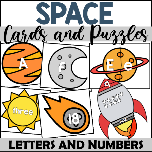 Space Alphabet and Number Flash Cards and Puzzles | Made By Teachers