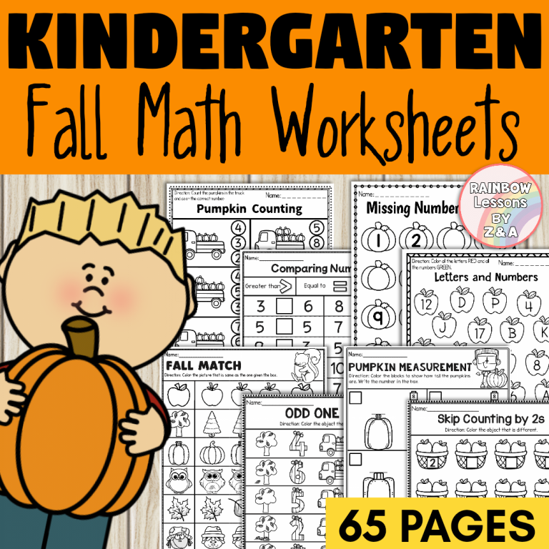 Kindergarten Math Worksheets | Fall Math Worksheets | Kindergarten Math ...