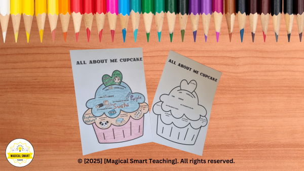 Back to School Cupcake Craft | All About Me Writing Activity Worksheet ...
