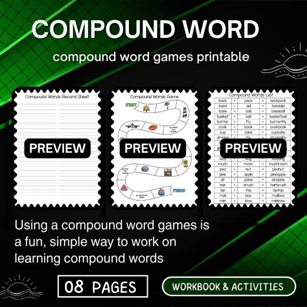 compound word games printable - Made By Teachers