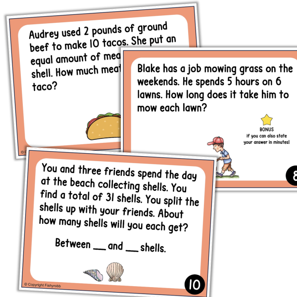 Interpreting Fractions As Division Word Problems 5th Grade Math 5.NF.B ...