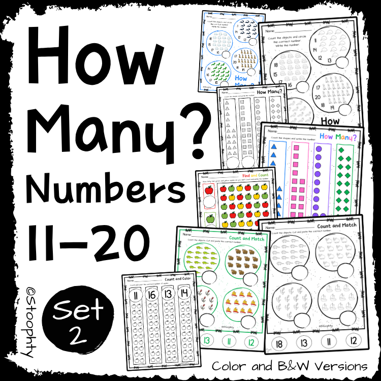 Set 1: How Many? 11–20 | Counting Objects, Ten Frames, Fingers, and ...