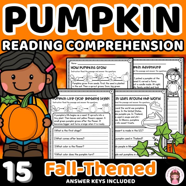 Pumpkin Reading Comprehension Worksheets for Fall – Grade 1 and 2 ...