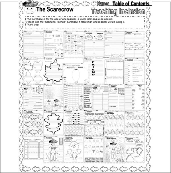 The Scarecrow Fall Read Aloud Book Companion Reading Comprehension ...