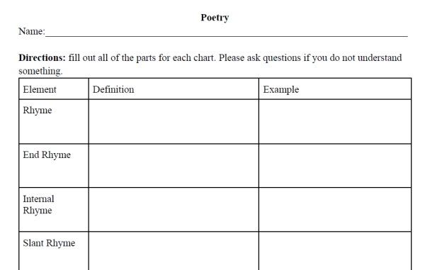 Poetry Worksheet | Made By Teachers
