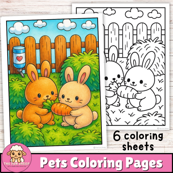 Pets Coloring Pages | Cute Dogs, Cats, Bunnies & More to Color Pet ...