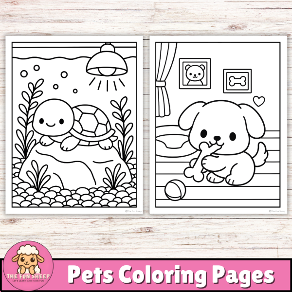 Pets Coloring Pages | Cute Dogs, Cats, Bunnies & More to Color Pet ...