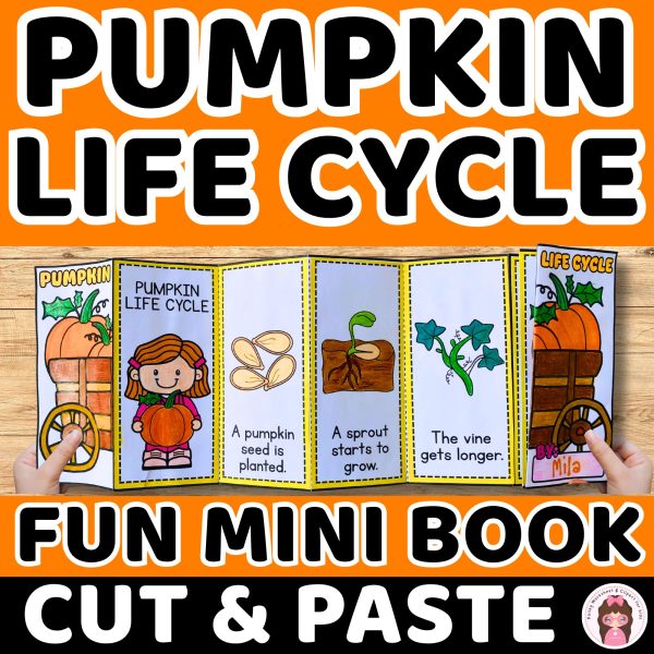 Pumpkin Life Cycle Mini Book Cut and Paste | PreK to 1st Grade Fall ...