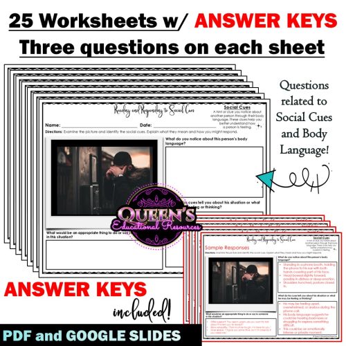 Social Cues and Body Language using Pictures Activity Worksheets and ...