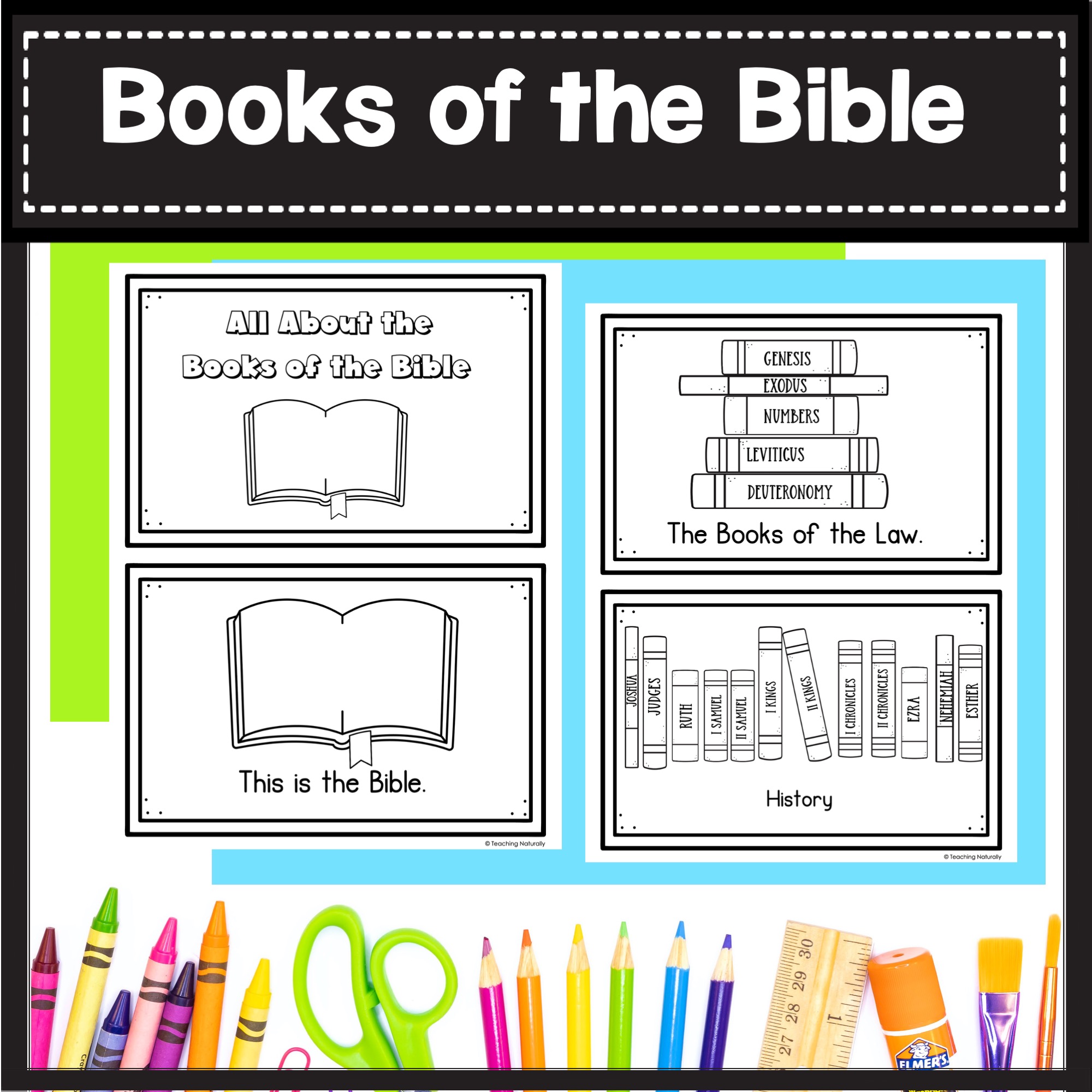 Books of the Bible Lesson for Preschool Kindergarten Mini-book, Visuals ...