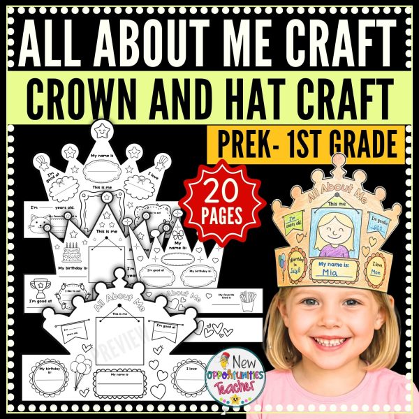 All About Me Hat and Crown Craft, First Week of School Paper Craft ...