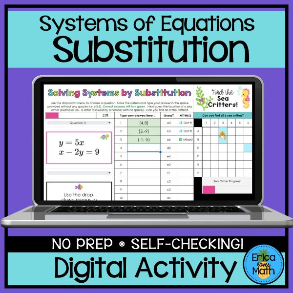Solving Systems of Equations by Substitution Self-Checking Digital ...
