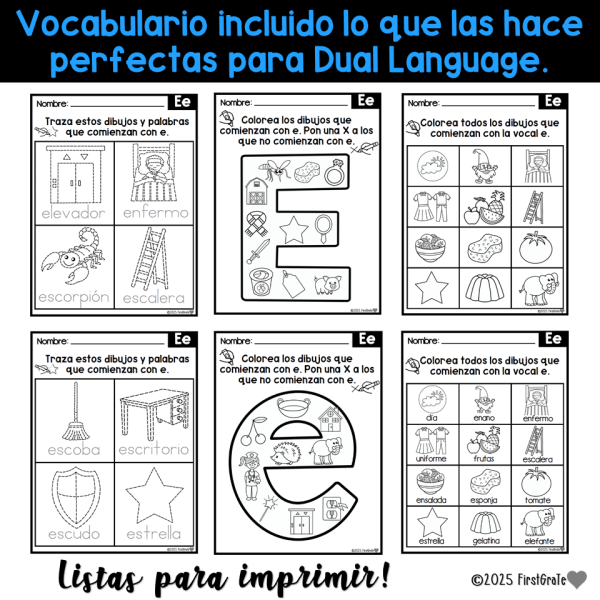Letra de la semana. Vocal E / Letter of the week Spanish: Vowel E ...