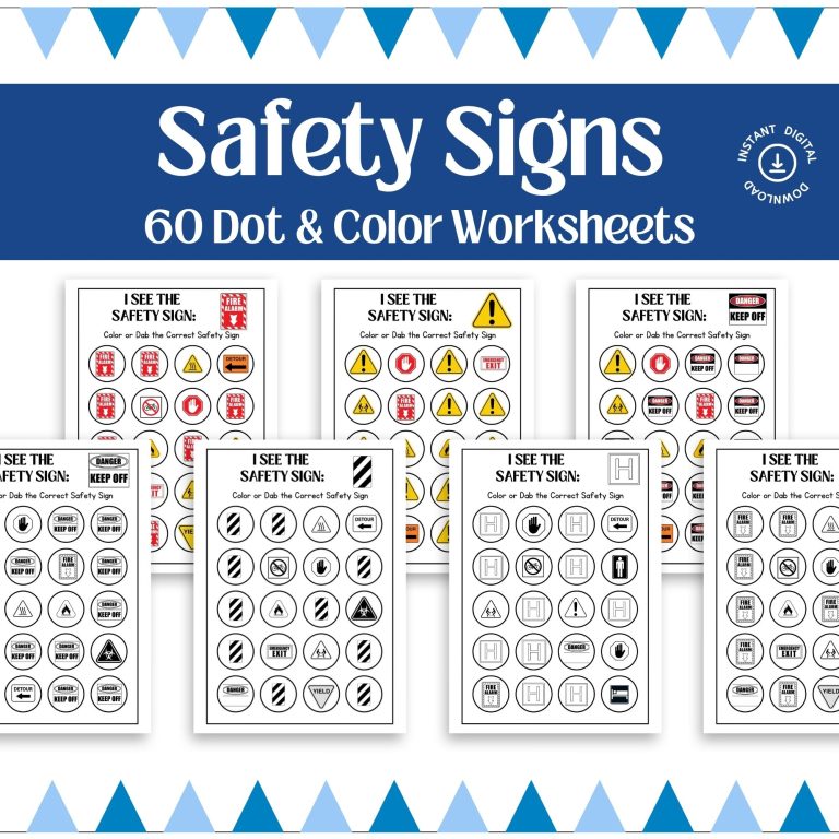 Life Skills Safety Sign Worksheets – Early Learning, Special Education ...
