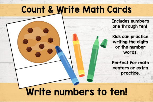 Cookie Counting 1 to 10 Numbers Writing | Made By Teachers