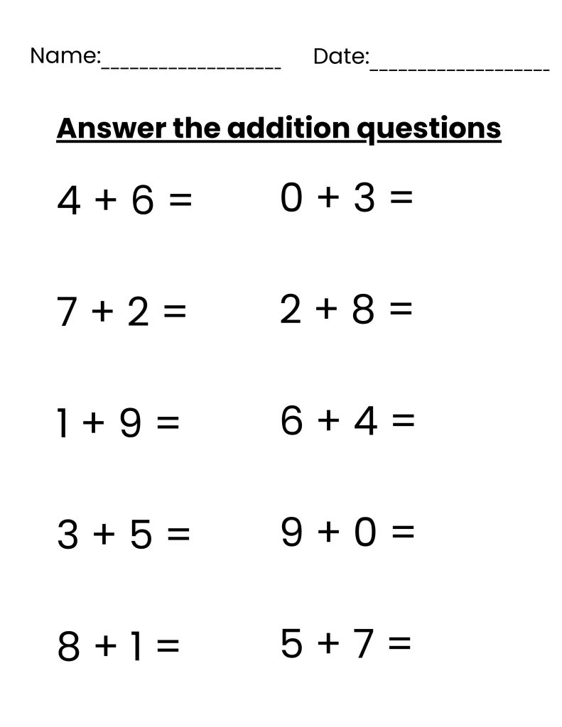 Math Worksheets Autism Addition Practice | Made By Teachers