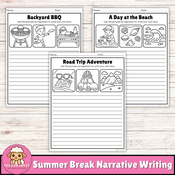 Summer Break Narrative Writing | Summer Creative Writing Worksheets for ...