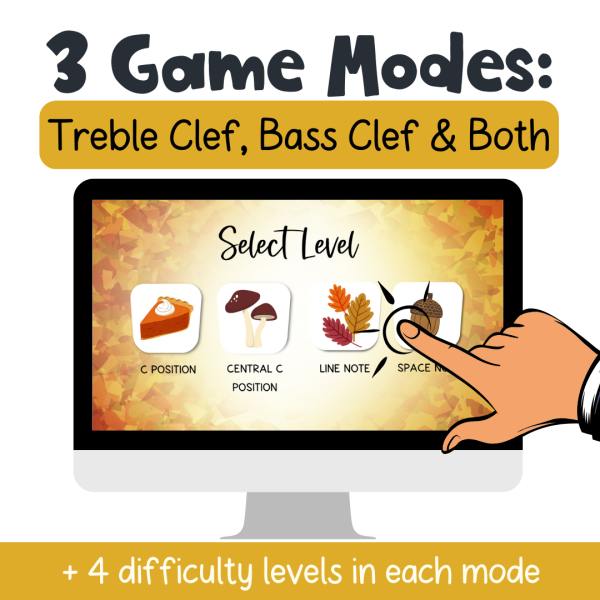 Pumpkin Memory – Treble & Bass Clef Note Naming Game | Fall Music ...