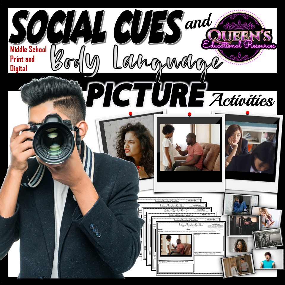 Social Cues | Body Language | Non-verbal Cues Scenarios and Activities ...