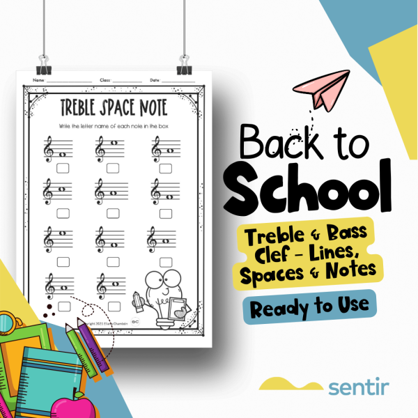 30+ Music Staff Worksheets – Treble & Bass Clef, Line & Space Note ...