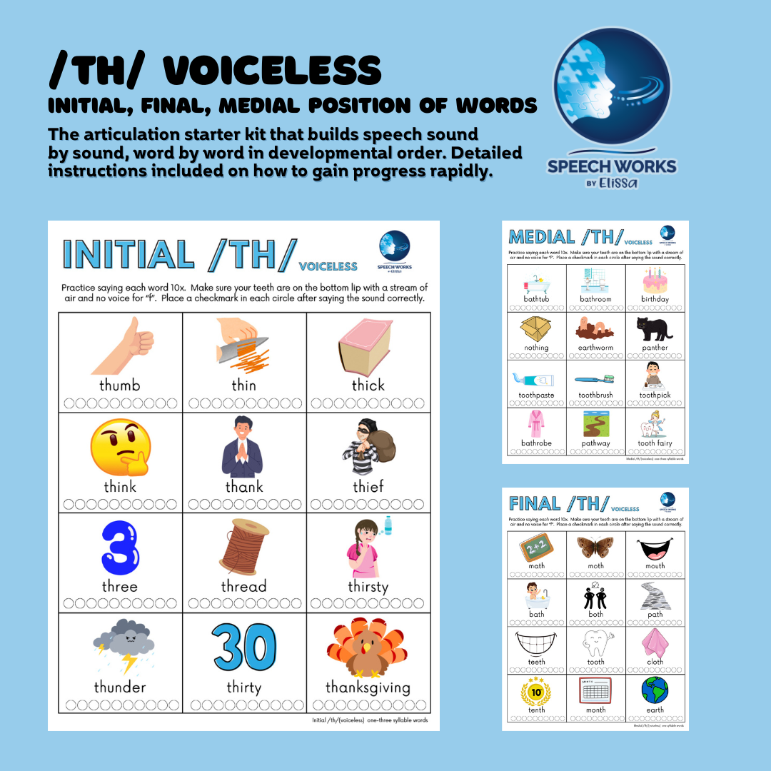 /F/ & /V/ Articulation Worksheets – Initial, Medial, Final Word ...