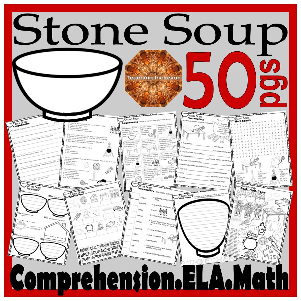 Stone Soup Read Aloud Book Study Companion Reading Comprehension ...