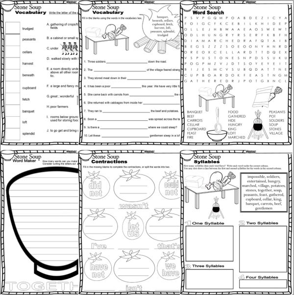 Stone Soup Read Aloud Book Study Companion Reading Comprehension ...