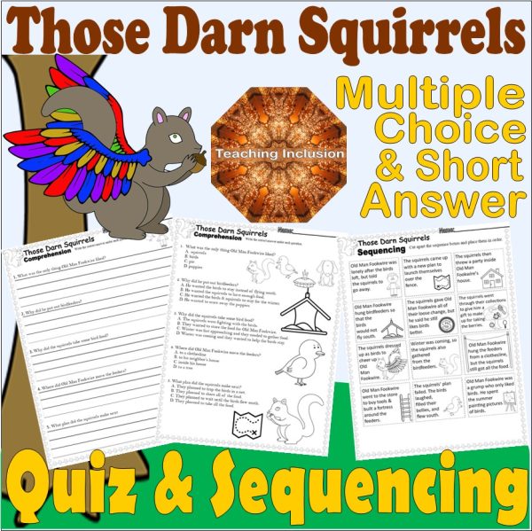 Those Darn Squirrels Fall Reading Comprehension Quiz & Sequencing ...
