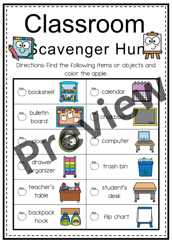 First Day Of Back To School and Library Scavenger Hunt | Open House ...
