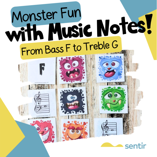 Monster Memory Board Game - Note names bass F to treble G - Music ...