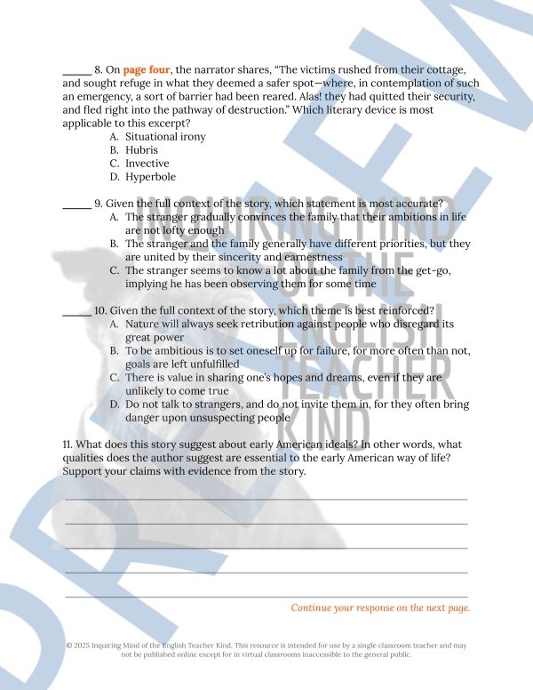 "The Ambitious Guest" by Nathaniel Hawthorne Close Reading Analysis ...