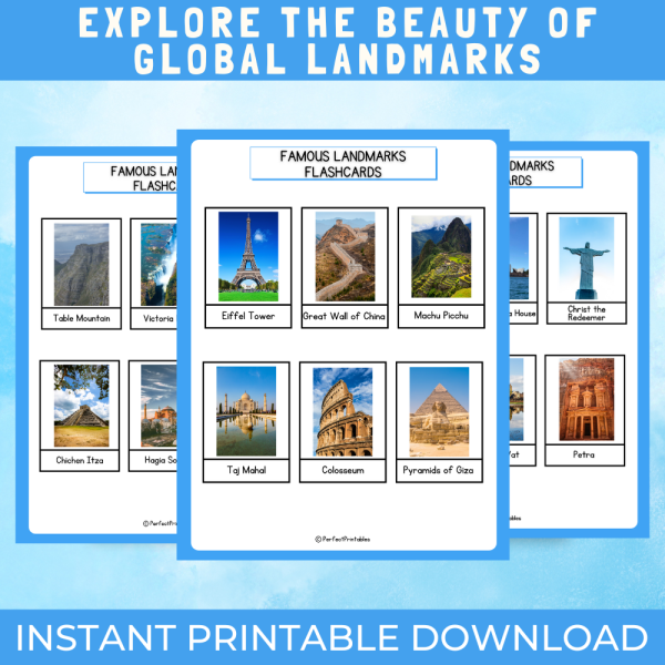 Famous Landmarks Flashcards | World Iconic Landmarks Vocabulary ...
