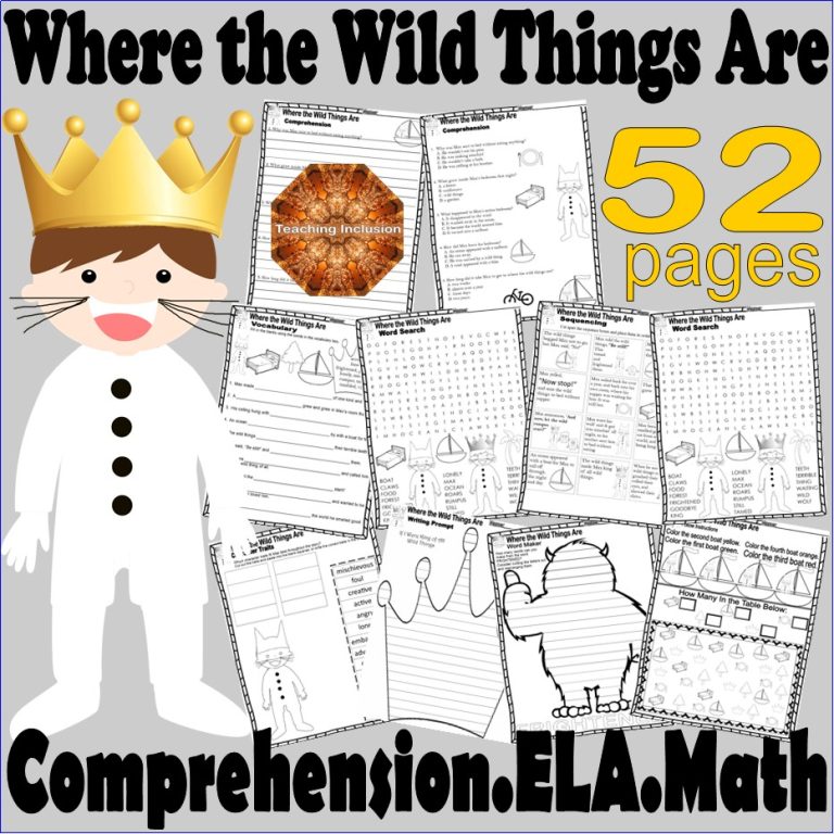 Where the Wild Things Are Book Companion Reading Comprehension ELA Math ...