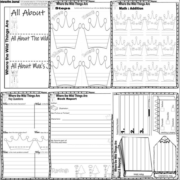 Where the Wild Things Are Book Companion Reading Comprehension ELA Math ...